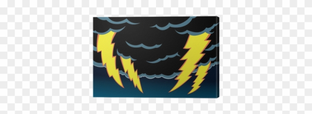 Free: Cartoon Of Thunder Clouds With Scary Lightning - Thunder And ...