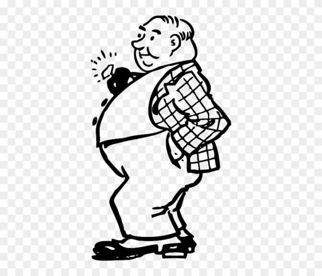 Free: Cartoon Old, Outline, People, Man, Guy, Rich, Person, - Fat Man ...