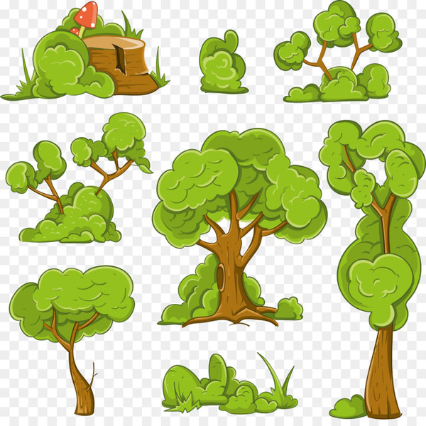Free: Cartoon Shrub Tree Illustration - Vector round green tree - nohat.cc