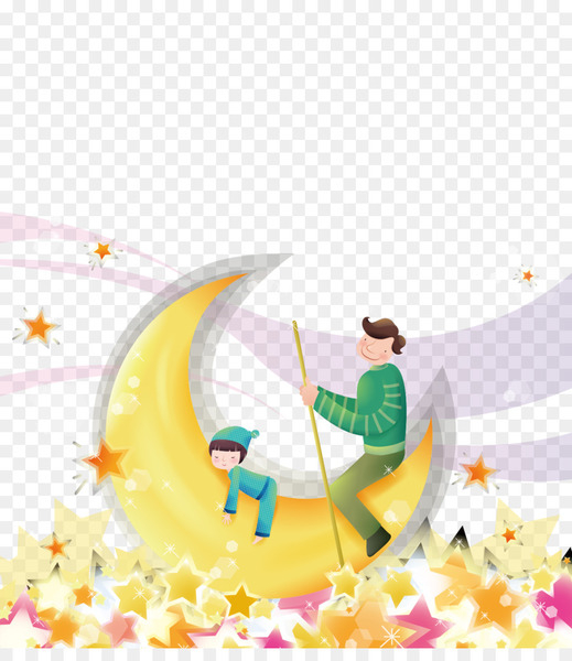 Free: Cartoon Son Illustration - Moon Ship son - nohat.cc