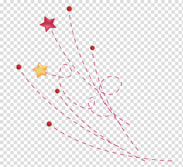 Free: , Cartoon star dotted line decoration pattern transparent ...