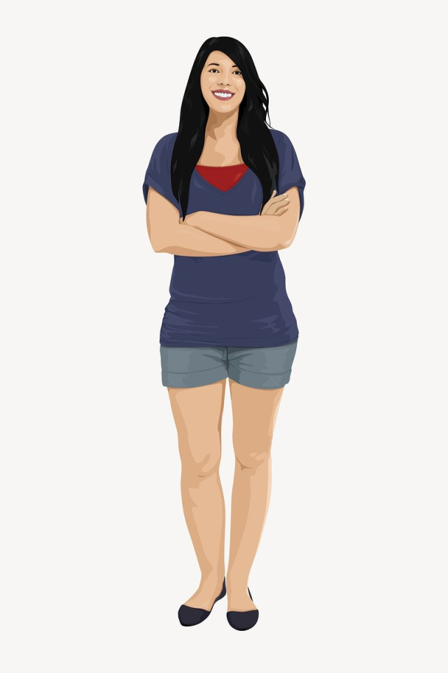 Free: Casual woman standing illustration vector | Free Vector ...