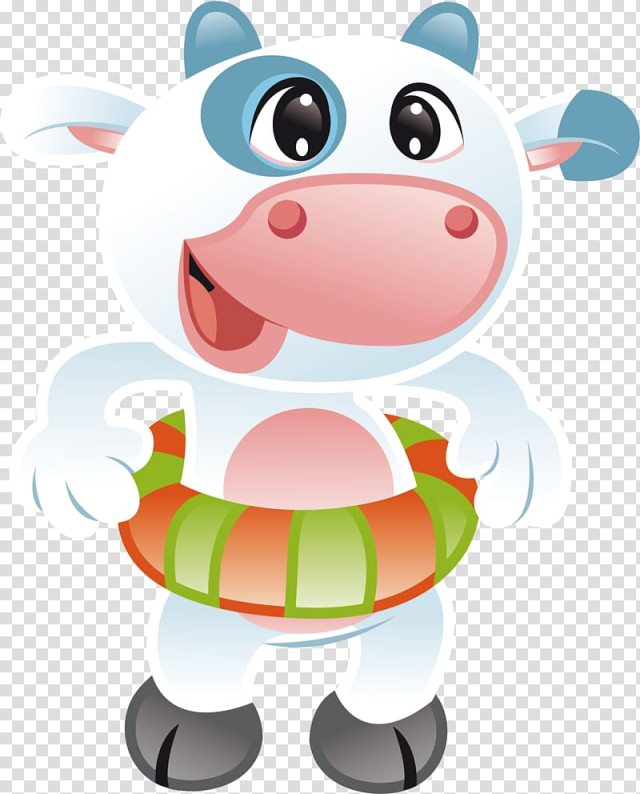 Free: Cattle Cartoon Illustration, White cow transparent background PNG ...