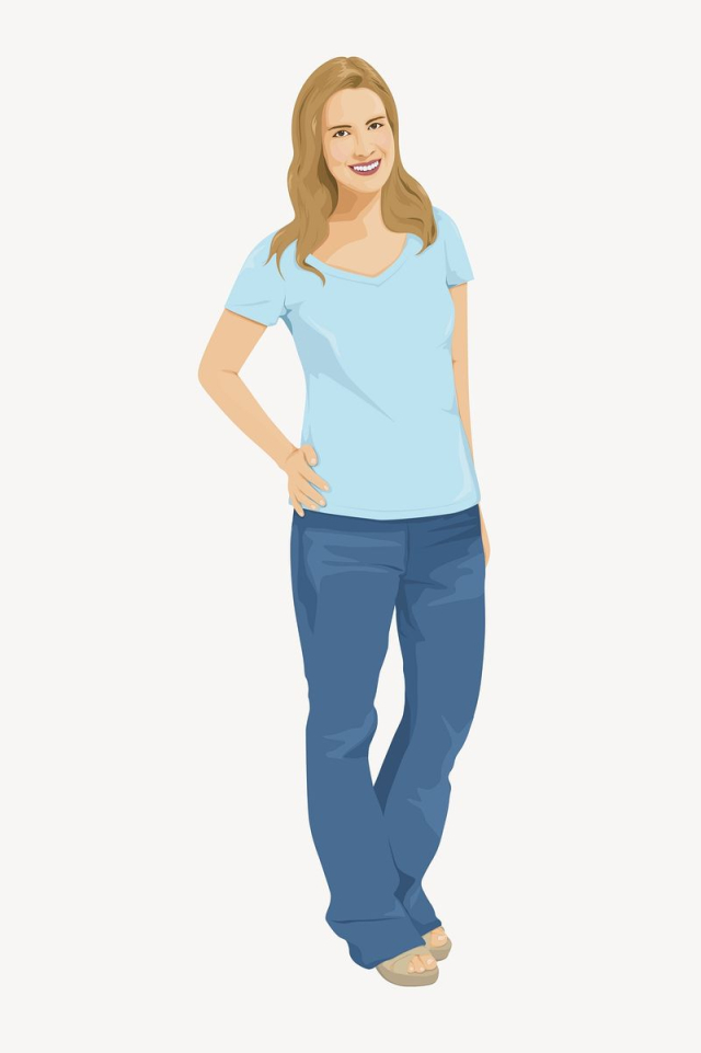 Free: Caucasian woman standing illustration vector | Free Vector ...