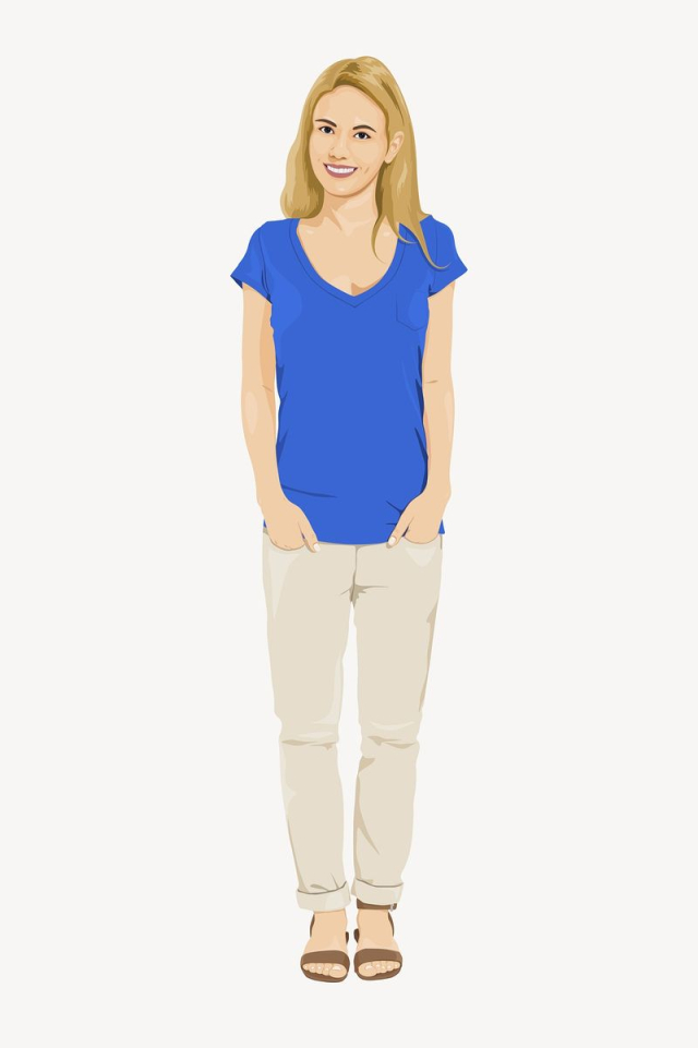 Free: Caucasian woman standing illustration vector | Free Vector ...