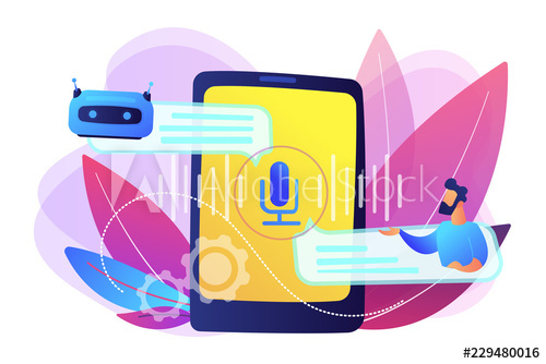 Free: Chatbot voice controlled virtual assistant concept vector illustration - nohat.cc