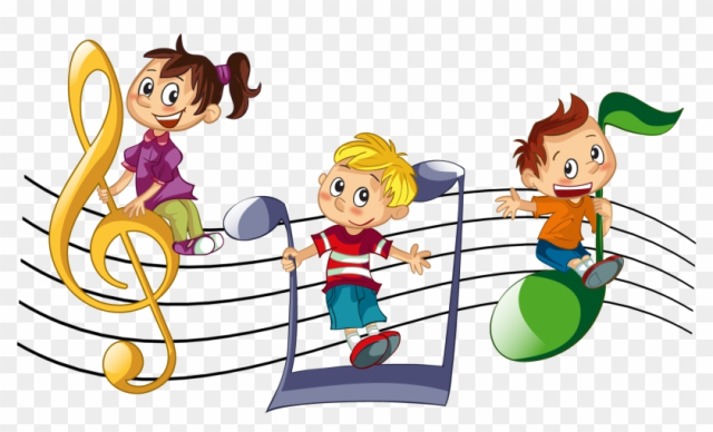 Cute Kids Singing Clipart