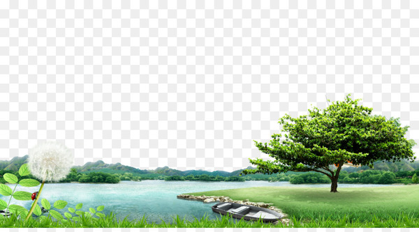 Free: China Lake Fukei Landscape - Lake Lawn background material - nohat.cc