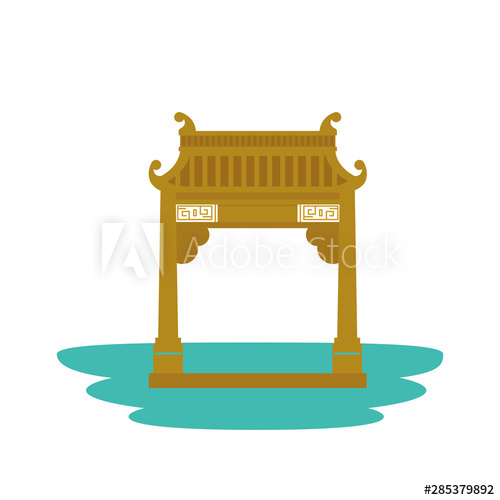 Free: chinese arch building traditional icon - nohat.cc