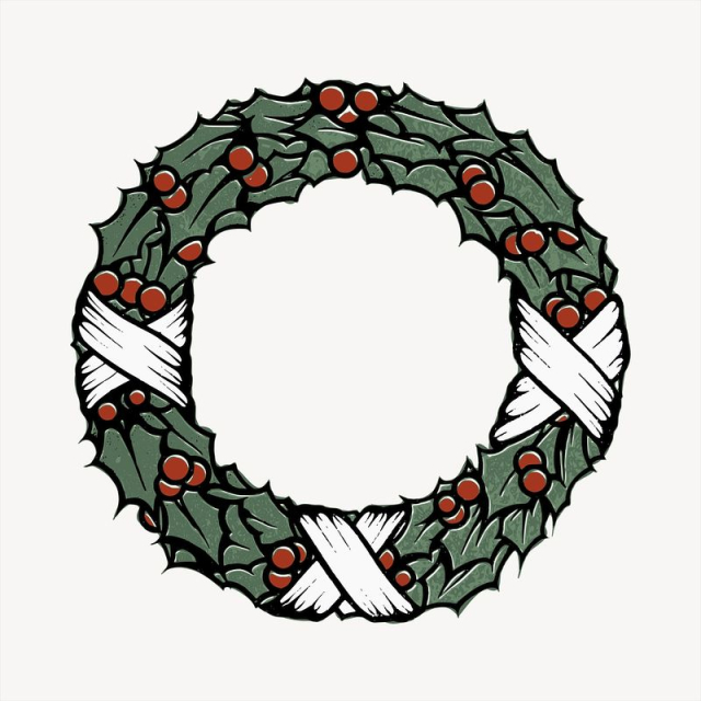 Free: Christmas wreath clipart, | Free Vector - rawpixel - nohat.cc