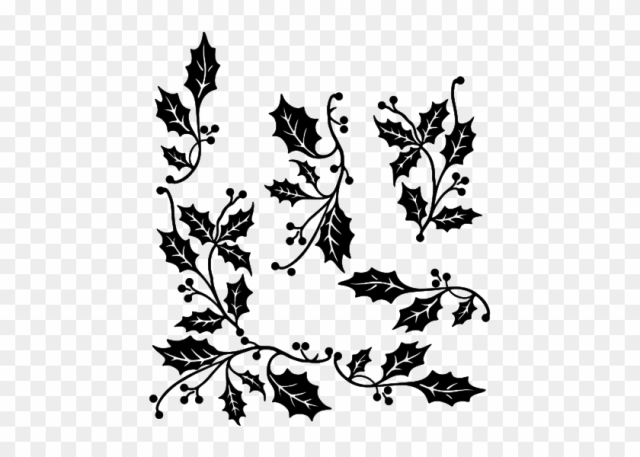Free: Clipart Holly Border Rh Openclipart Org Black And White - Holly ...