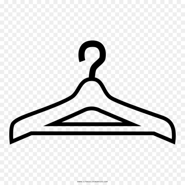 Free: Clothes hanger Drawing Coloring book Black and white Line art ...