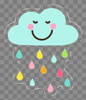 Free: Cloud Cool Rain Drops Clip Art Cute Happy With Colorful Png ...