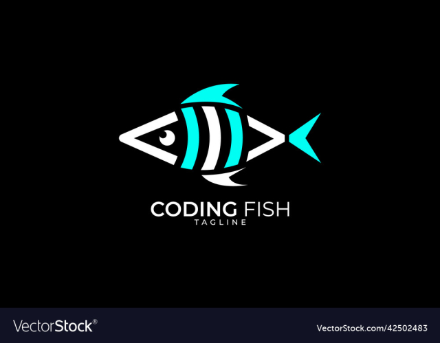 Free: coding fish creative branding design logo concept - nohat.cc