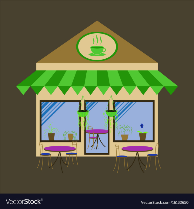 Free: Coffee house building facade vector image - nohat.cc