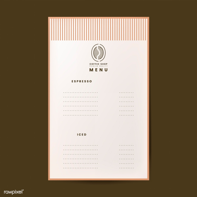Free: Coffee menu template isolated vector | Free stock vector - 519023 ...