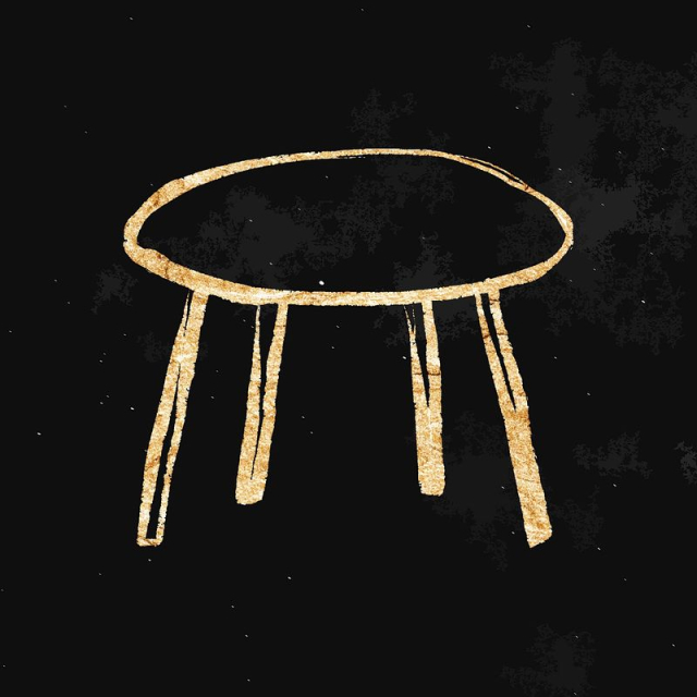 Free: Coffee table sticker, gold aesthetic | Free Vector Illustration ...