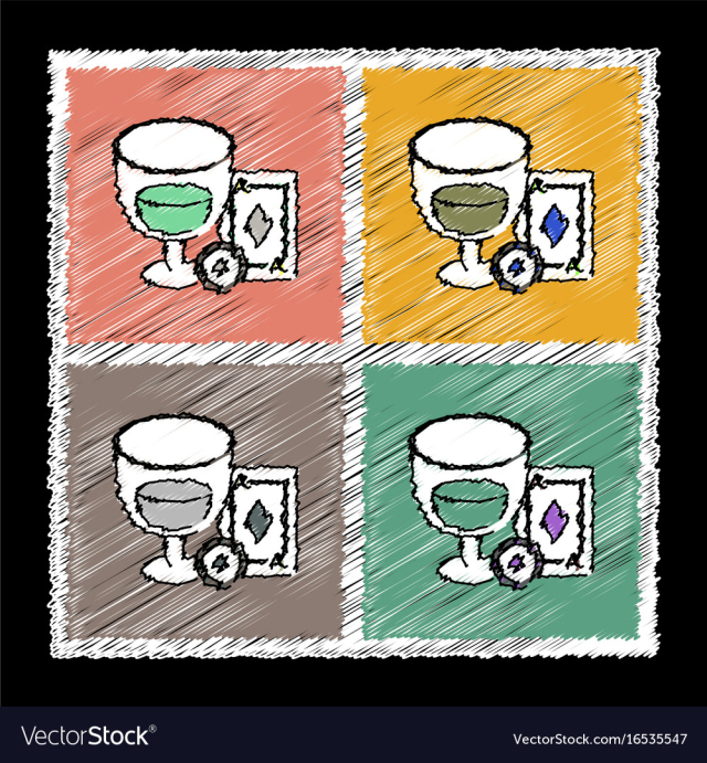 Free: Collection of flat shading style icons ace chip vector image ...