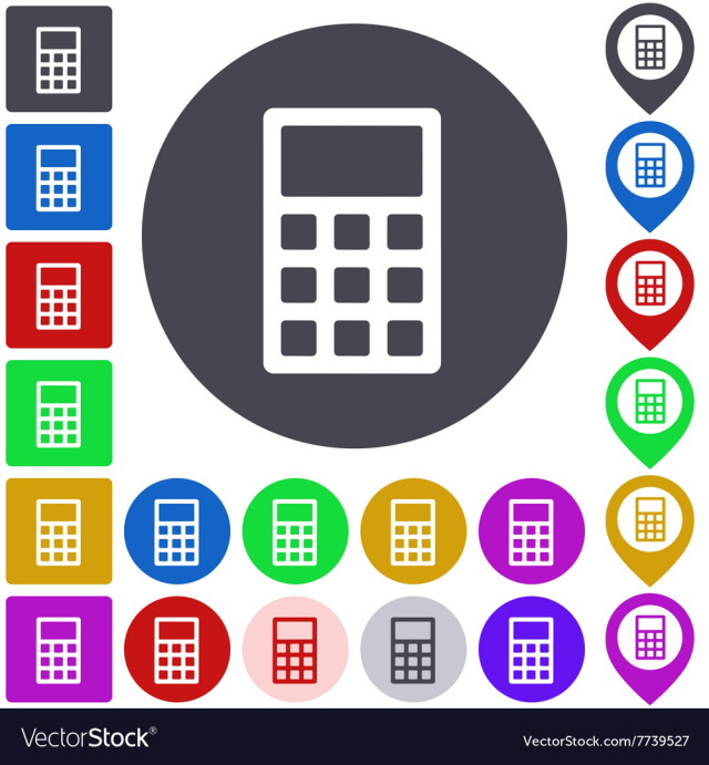 Free: Color calculator icon set vector image - nohat.cc