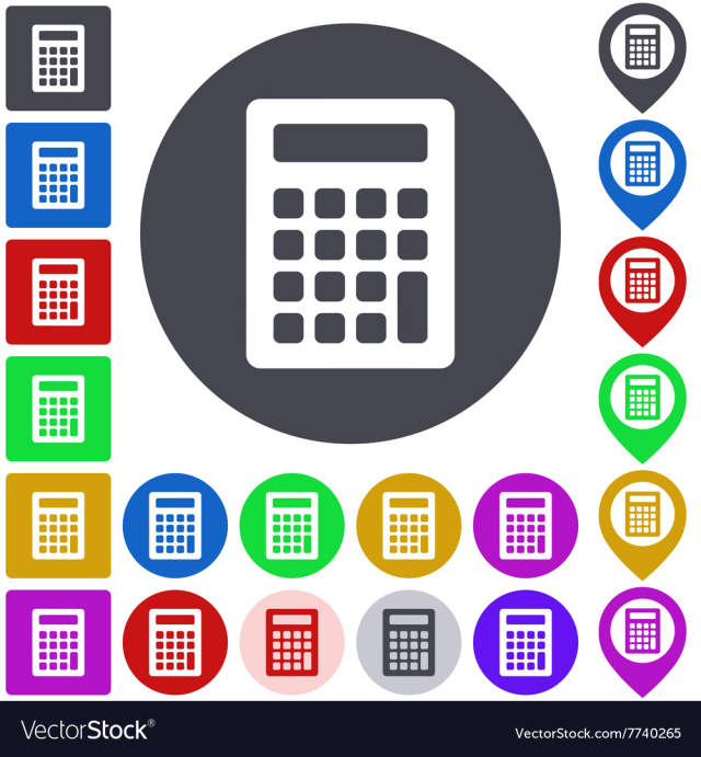 Free: Color calculator icon set vector image - nohat.cc