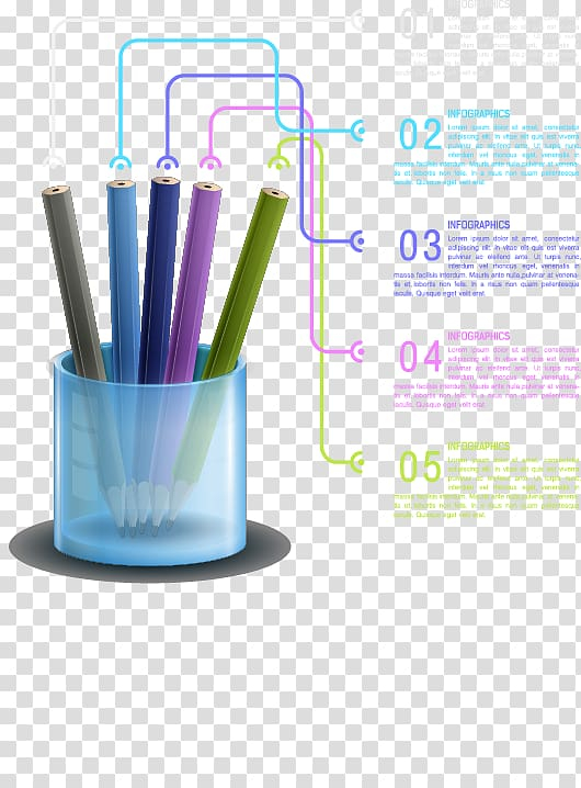 Free: Colored pencil Graphic design, PPT Creative color pencil creative ...
