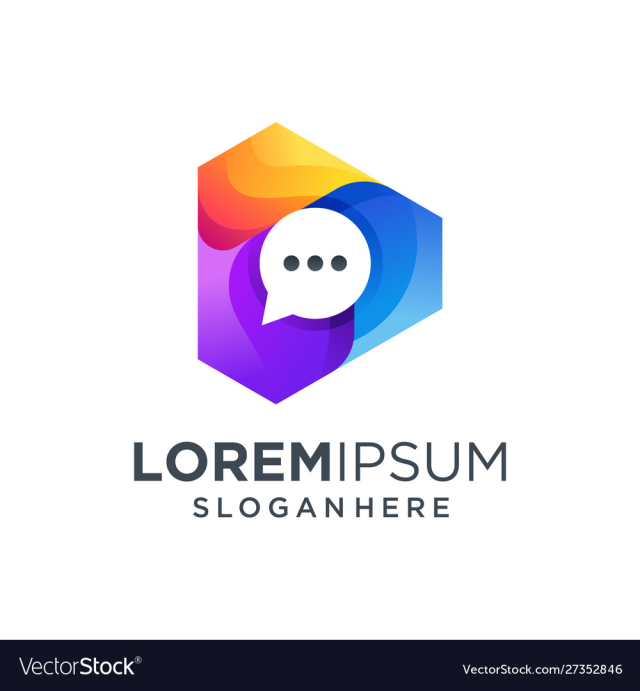 Free: Colorful chat box logo design vector image - nohat.cc