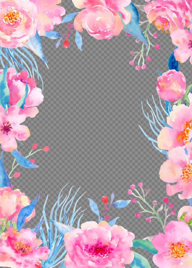 Free: Colorful flower border transparent | Sympathy cards | Colorful ...