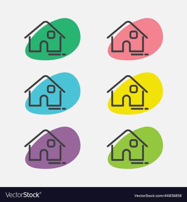 Free: colorful home icons set suitable for logos - nohat.cc