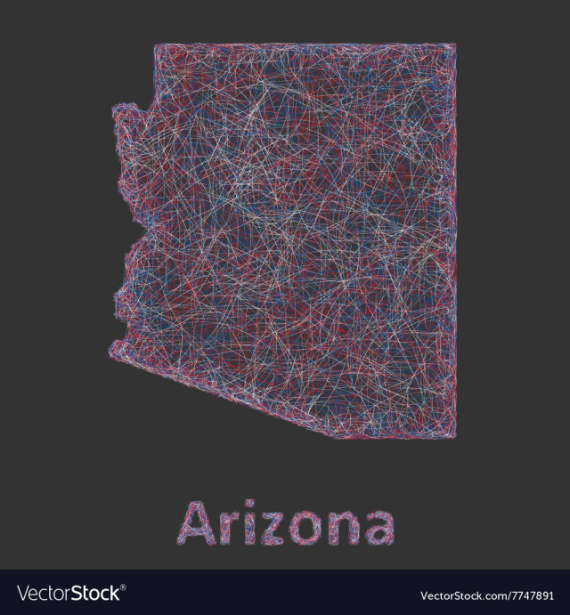 Free: Colorful line art map of Arizona state vector image - nohat.cc