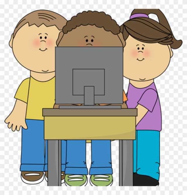 Free: Computer Clipart Kids Using School Computer Clip Art - 4 ...