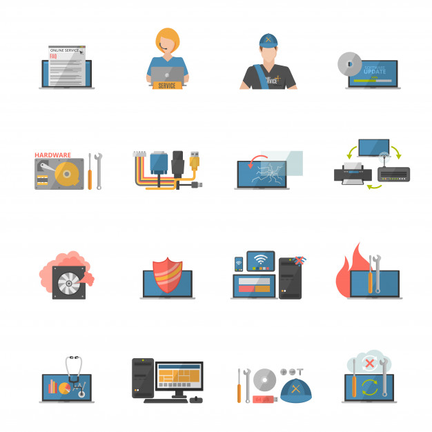 Free: Computer repair icons set Free Vector - nohat.cc