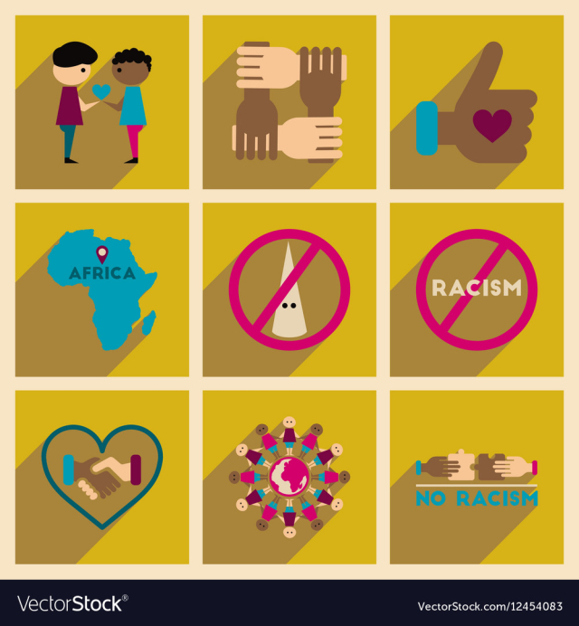 Free: Concept of flat icons with long shadow no racism vector image - nohat.cc