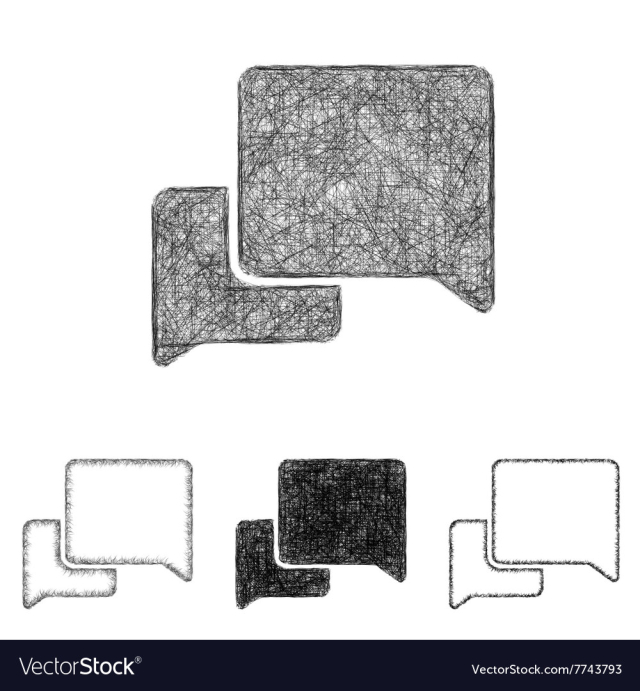Free: Conversation icon set - sketch line art vector image - nohat.cc