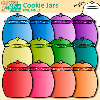 Free: Cookie Jar Clip Art | Rainbow Glitter Containers for Counting ...