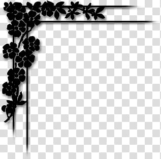 Free: Corners Stamps, black floral corner frame illustration ...