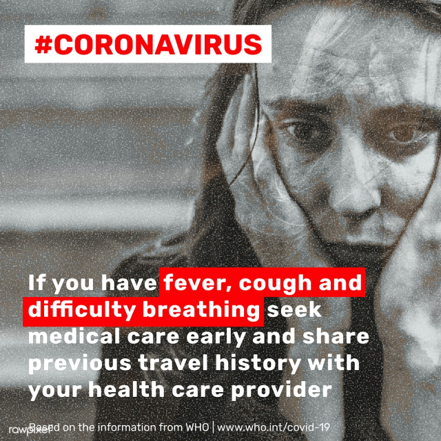 Free: Coronavirus symptom advice social template source WHO | Free ...