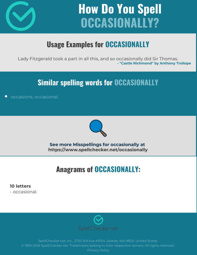 Free: Correct spelling for occasionally | Spellchecker.net - nohat.cc