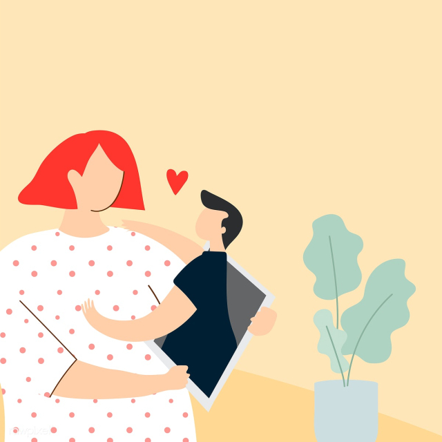 Free: Couple sending virtual hugs during the coronavirus outbreak ...