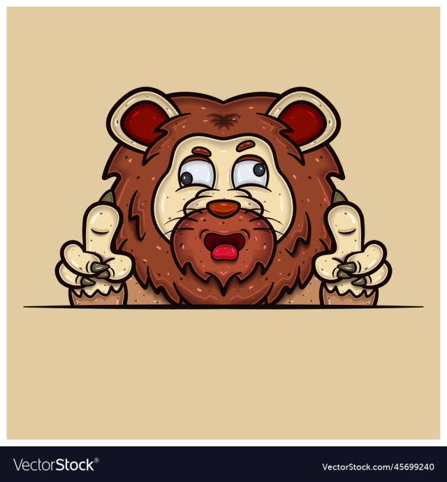 Free: crazy face expression with lion cartoon - nohat.cc