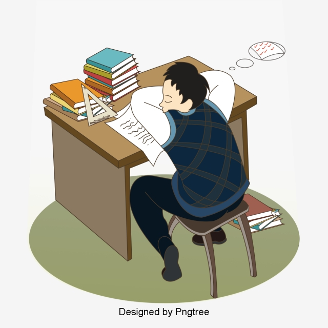 Free: Creative Hand-painted Scenes Student Sleeping, Cartoon, Boy ...