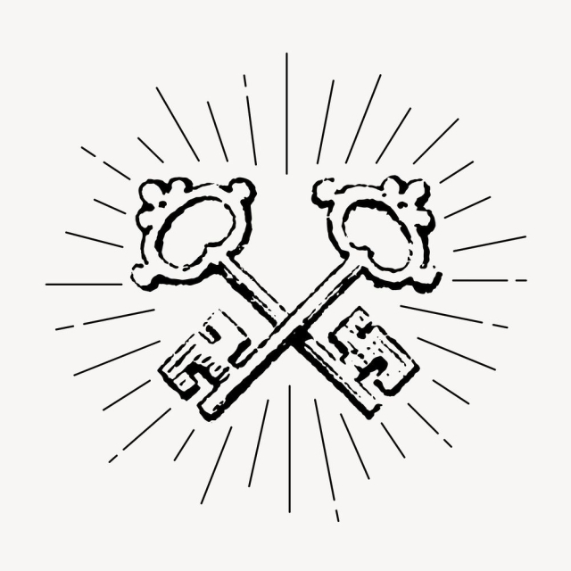Free: Crossed keys drawing, vintage object | Free PSD Illustration ...