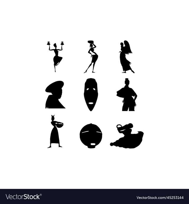 Free: culture african silhouette set icon creative - nohat.cc