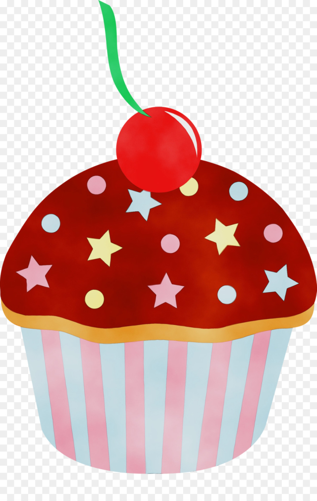 Free: Cupcake, Cartoon, Drawing, Baking Cup, Red PNG - nohat.cc
