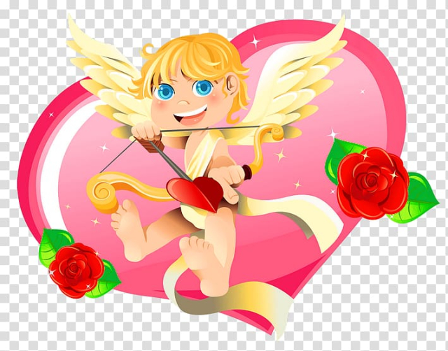 Free: Cupid and heart illustration, Cupid Heart Valentine's Day ...