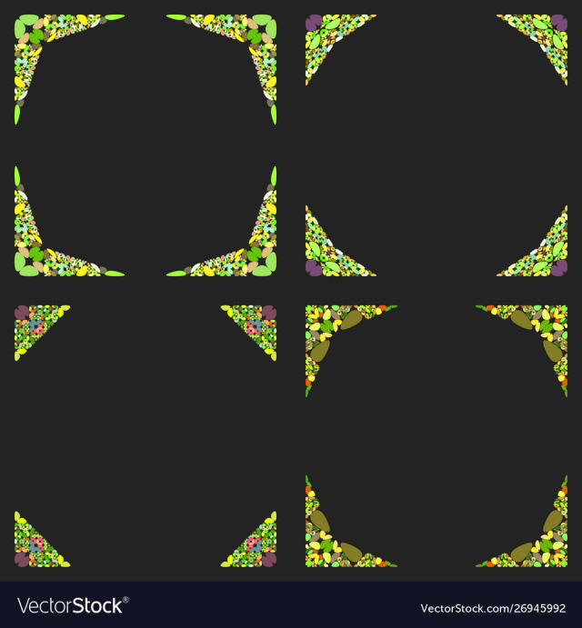 Free: Curved stone mosaic page corner design set vector image - nohat.cc