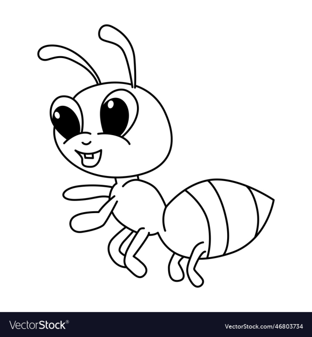 Free: cute ant cartoon coloring page for kids - nohat.cc