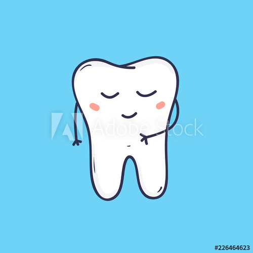 Free: Cute cheerful molar tooth with peaceful face - nohat.cc