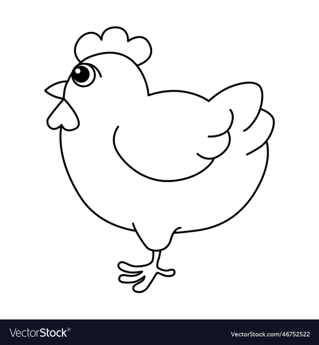Free: cute chicken cartoon coloring page for - nohat.cc
