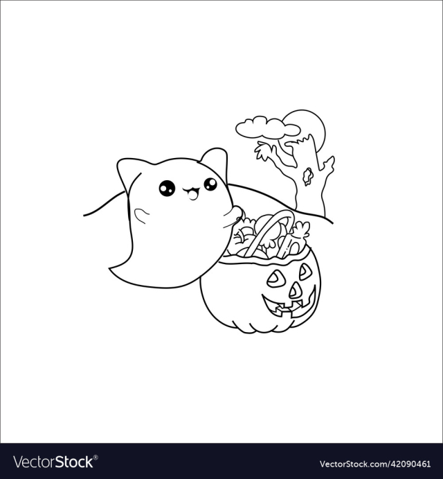 Free: cute creepy kawaii coloring page - nohat.cc