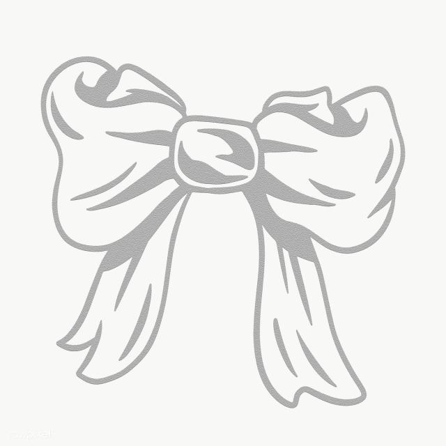 Free: Cute gray bow sticker design element | Free transparent png ...